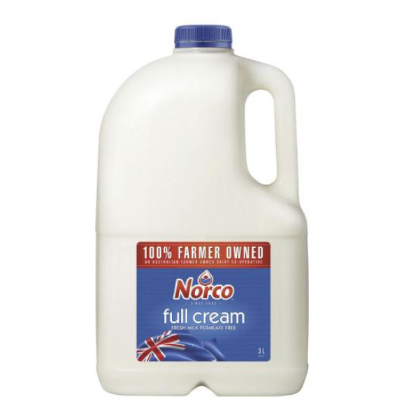 3L Full Cream Milk - Norco – Mitchell's Fruit & Veg